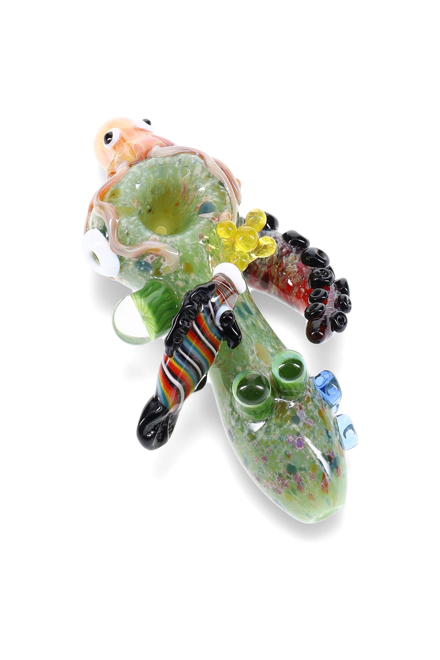 Frit Ocean-Life Glass Hand Pipe “Reef Critters” – 4″ – Assorted Colors ...