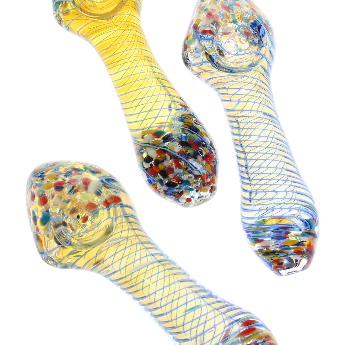 Color Changing Confetti Frit Glass Hand Pipe “Party Popper” – Assorted ...