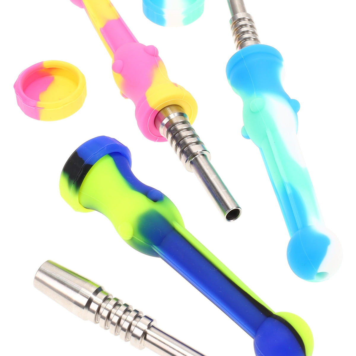Silicone Dab Straw “ColorSplash” – Assorted – DankGeek