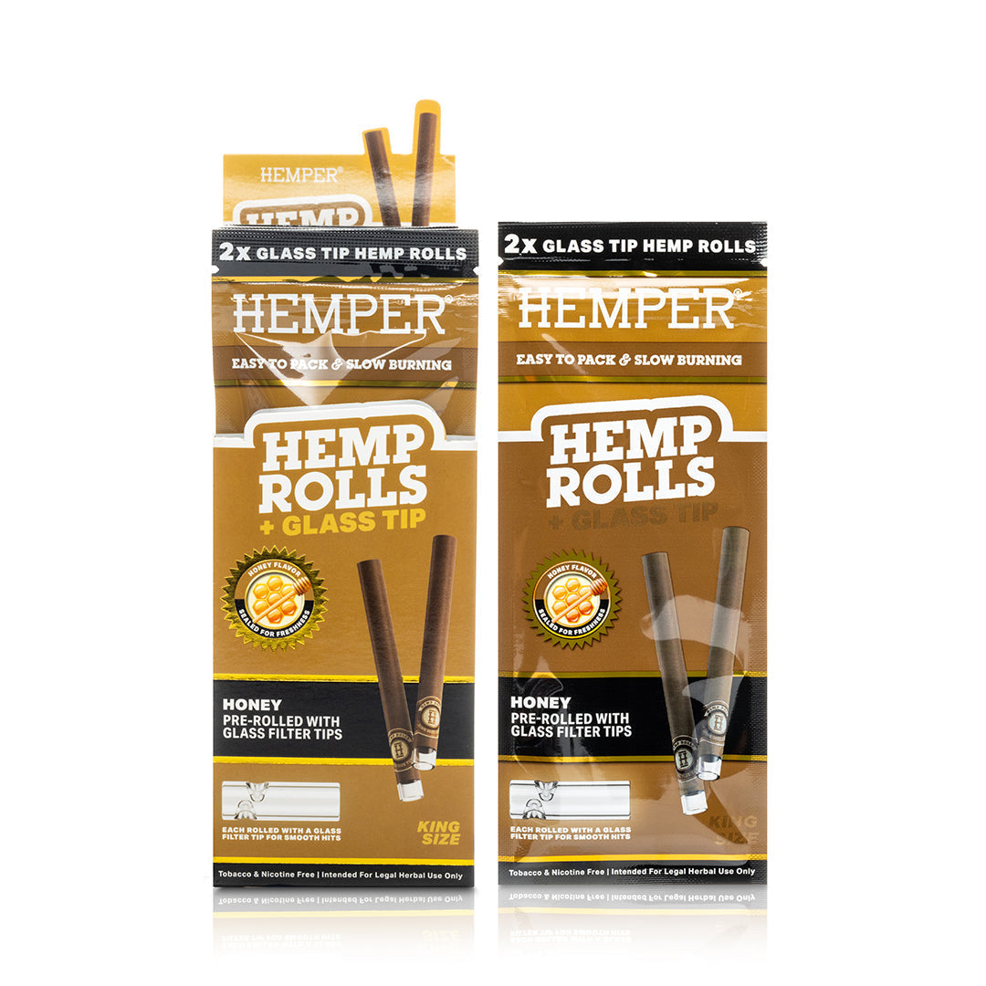 Pre-Rolled 2PK King Size Glass Tipped Hemp Rolls | 12ct Display – DankGeek