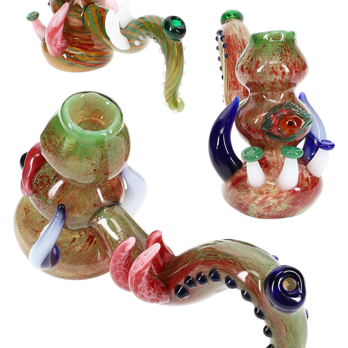 Glass Tentacle Hammer Bubbler “Kraken Eye” – Silver Fumed – 8″ – Assor ...