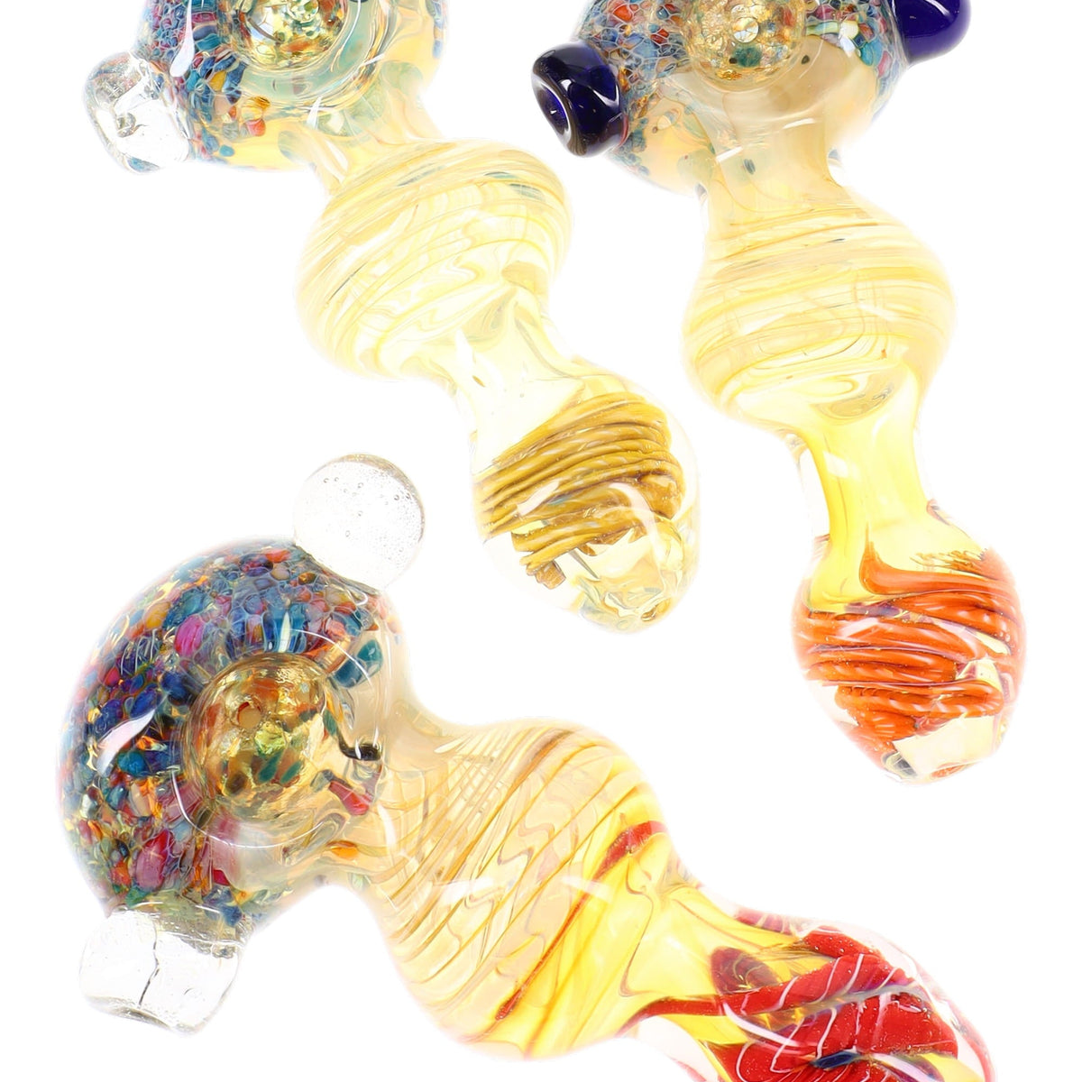Color Changing Confetti Frit Glass Spoon Pipe “Confetti Pop” – 5″ – As ...