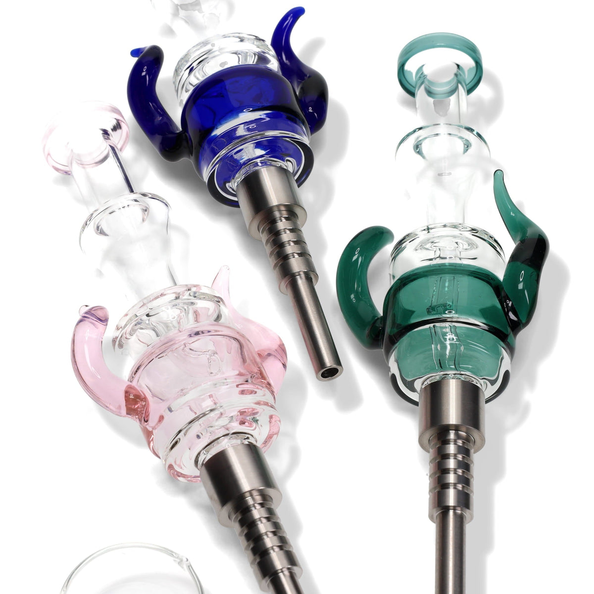 Glass Spiked Dab Straw Kit “Devil Horns” – 7½″ – DankGeek