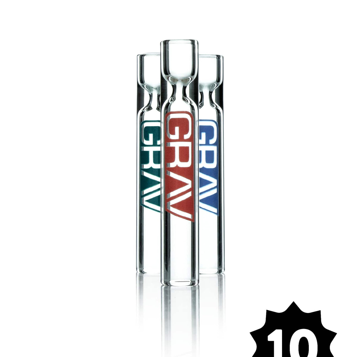 GRAV 9mm Assorted Logo Clear Glass One-Hitter Taster Pack - 10ct – DankGeek