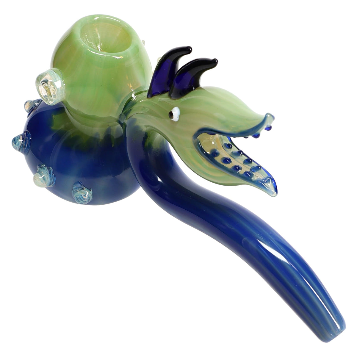 Silver-Fumed Spiky Monster Glass Hammer Bubbler “Reef Beast” – 8 ...