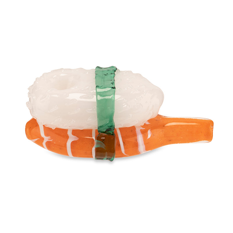 Custom Glass 5” Sushi Salmon Nigiri Hand Pipe – DankGeek