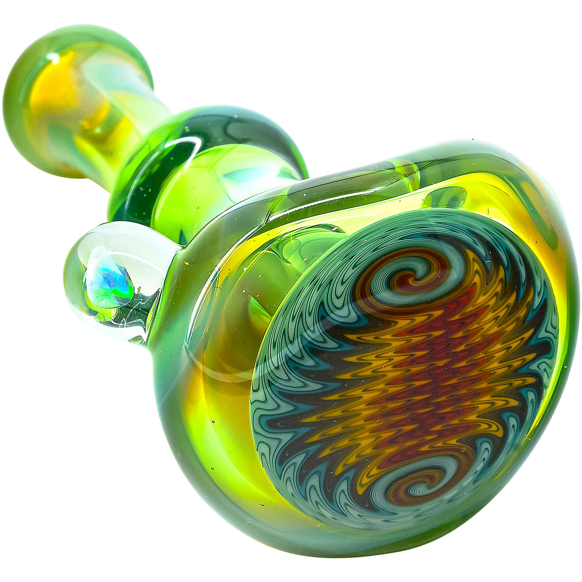 Kryptonite Green Reversal Glass Spoon Pipe by Chris Lezak – DankGeek