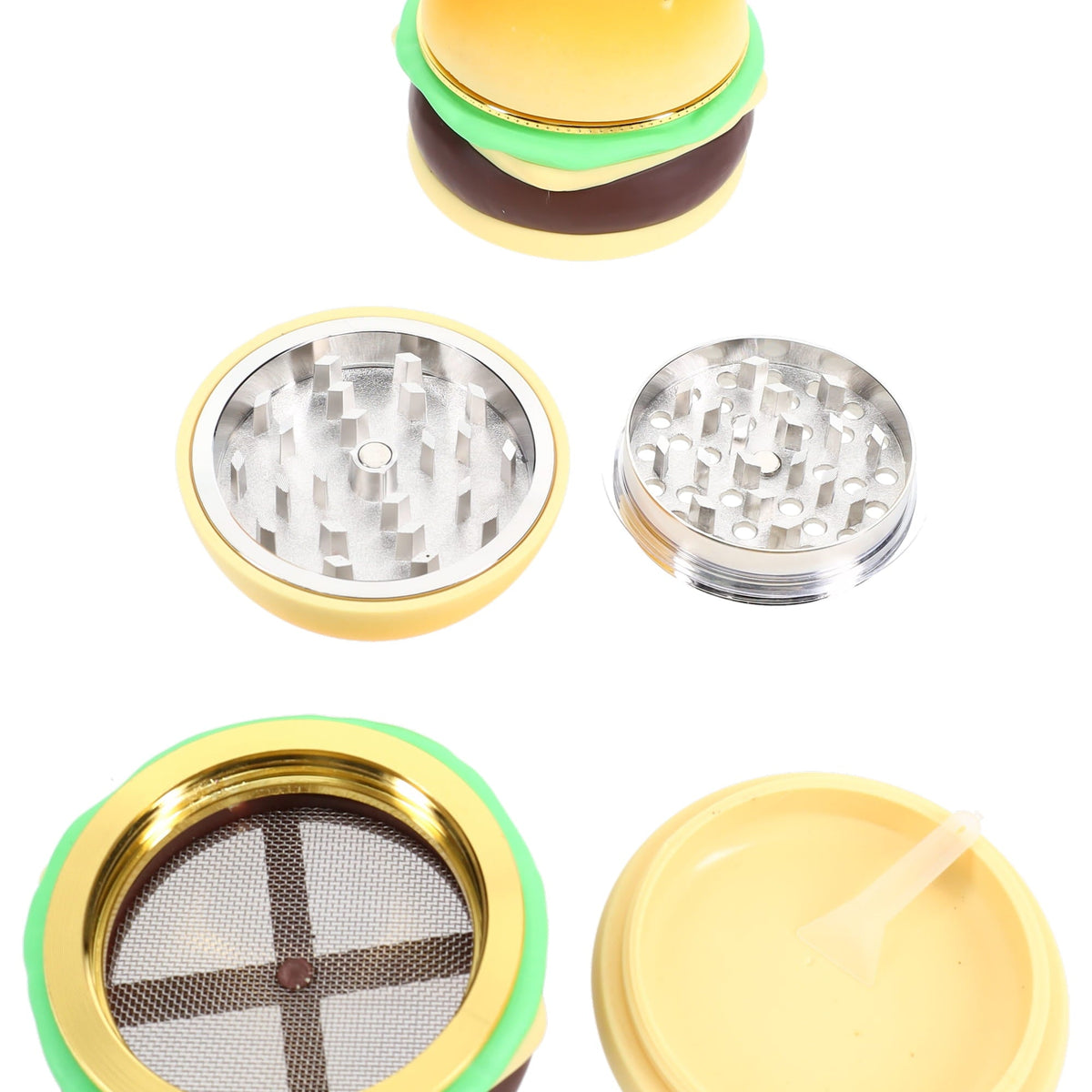 Hamburger 4-Part Metal Herb Grinder “Burger Buddy” – 1.75″ – DankGeek