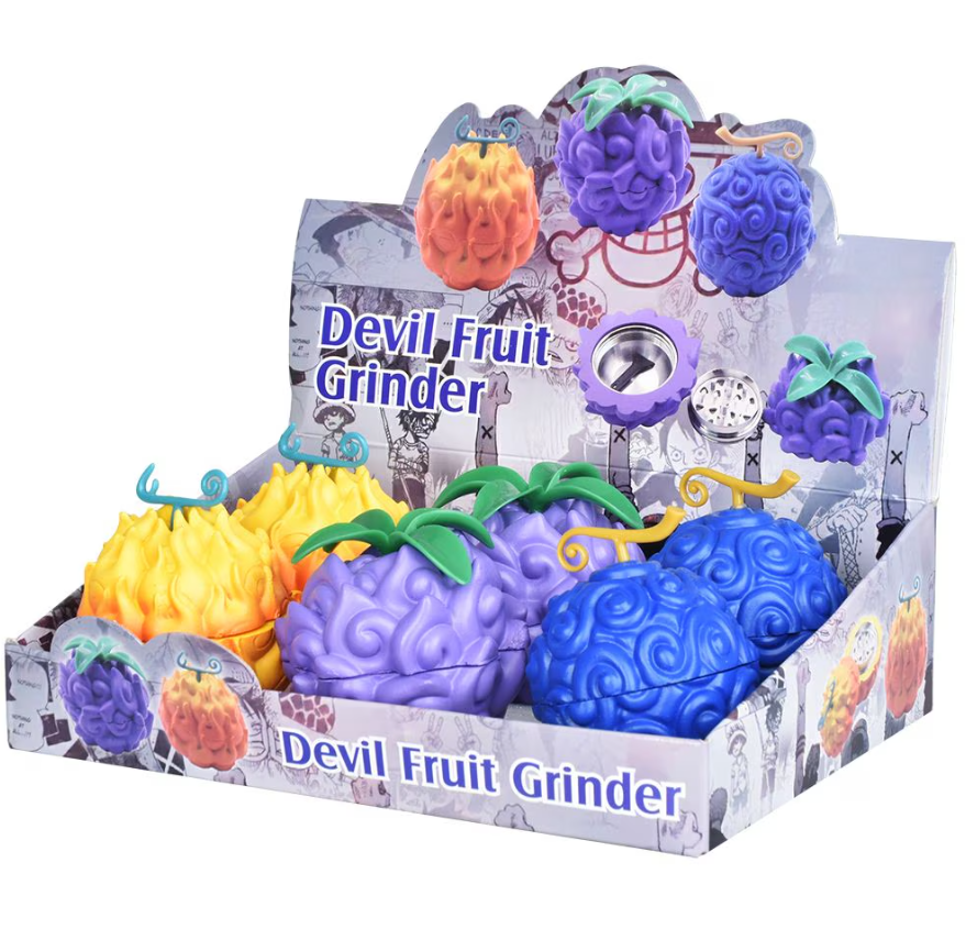 Devil Fruit Grinder | 3pc | 1.5" | Assorted Styles | 6ct Display – DankGeek