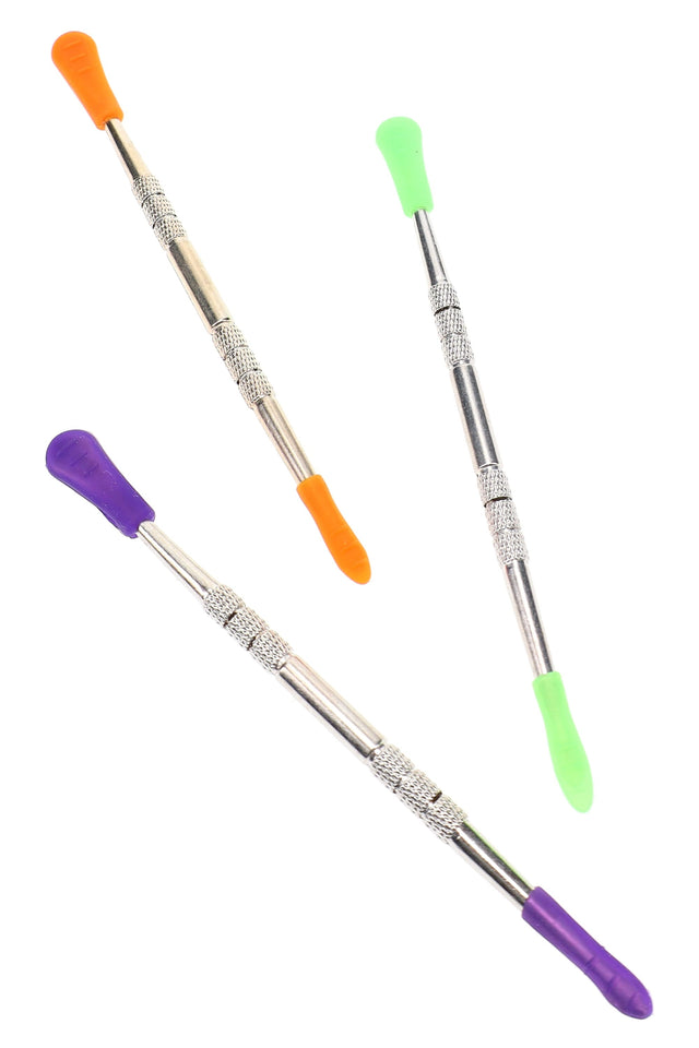 Metal Dab Tool with Silicone Tips “Soft Scoop” – Assorted Colors – DankGeek