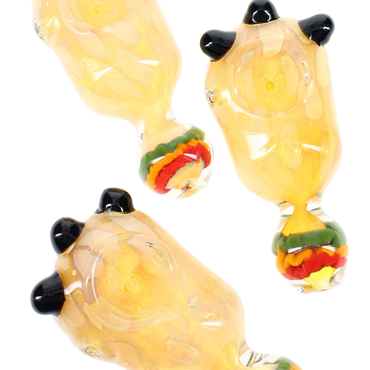 Silver Fumed Color-Changing Rasta Swirl Spoon Pipe “Rasta Ripple” – 4 ...