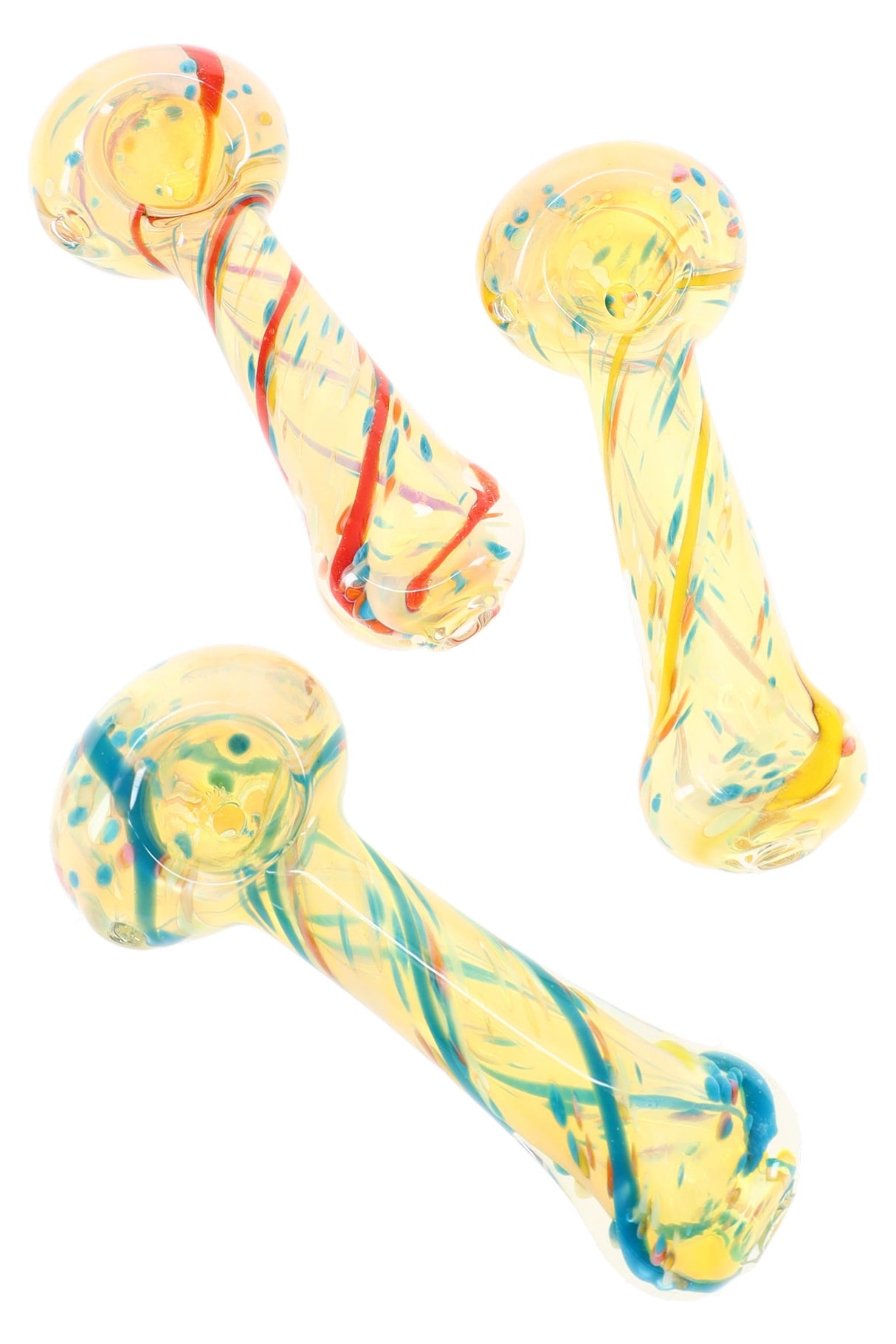 Color Changing Spiral Stripe Glass Pipe “Confetti Drift” – 4″ – Assort ...