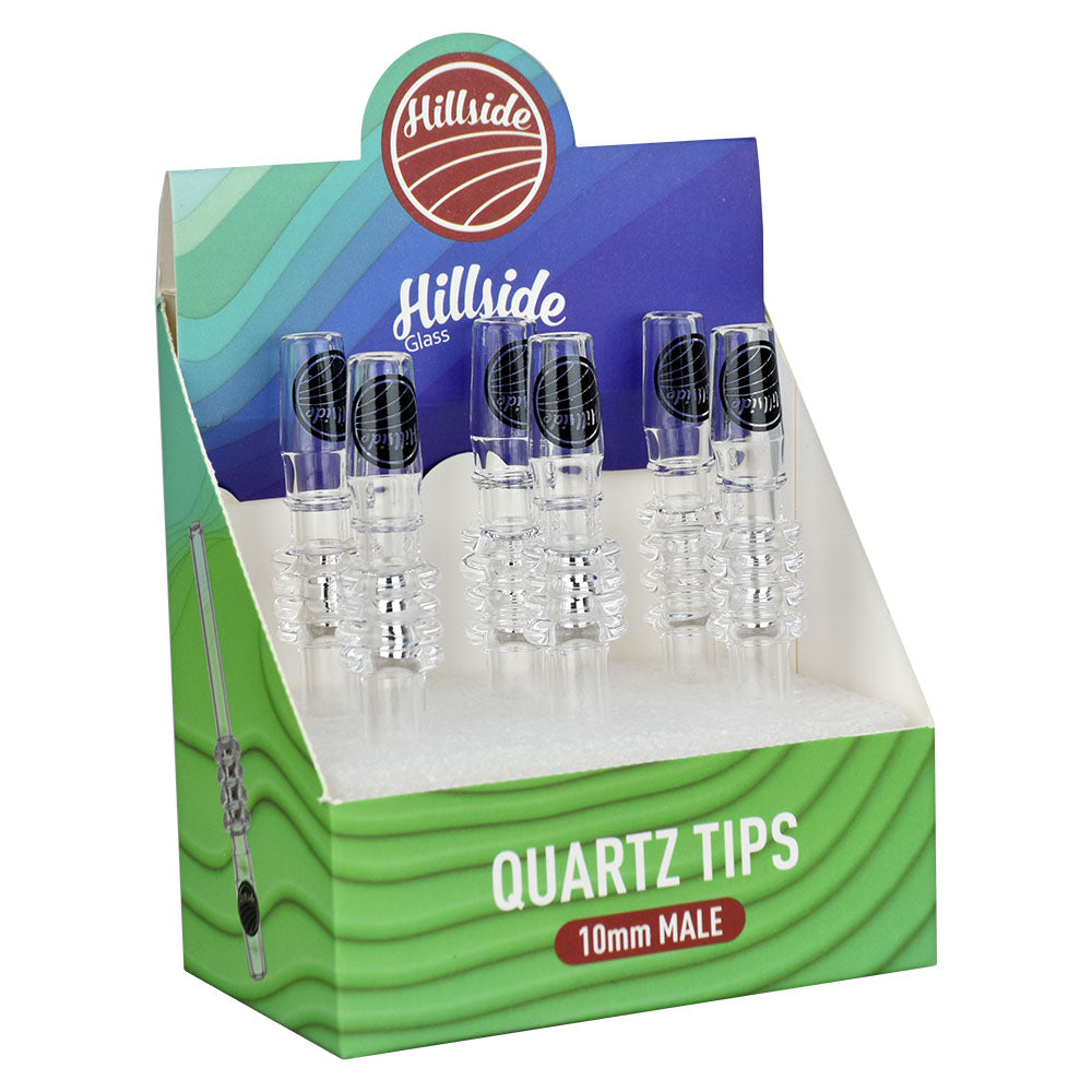 Hillside Glass Quartz Dab Tips 6-Pack Display - 3" 10mm Male Joint ...