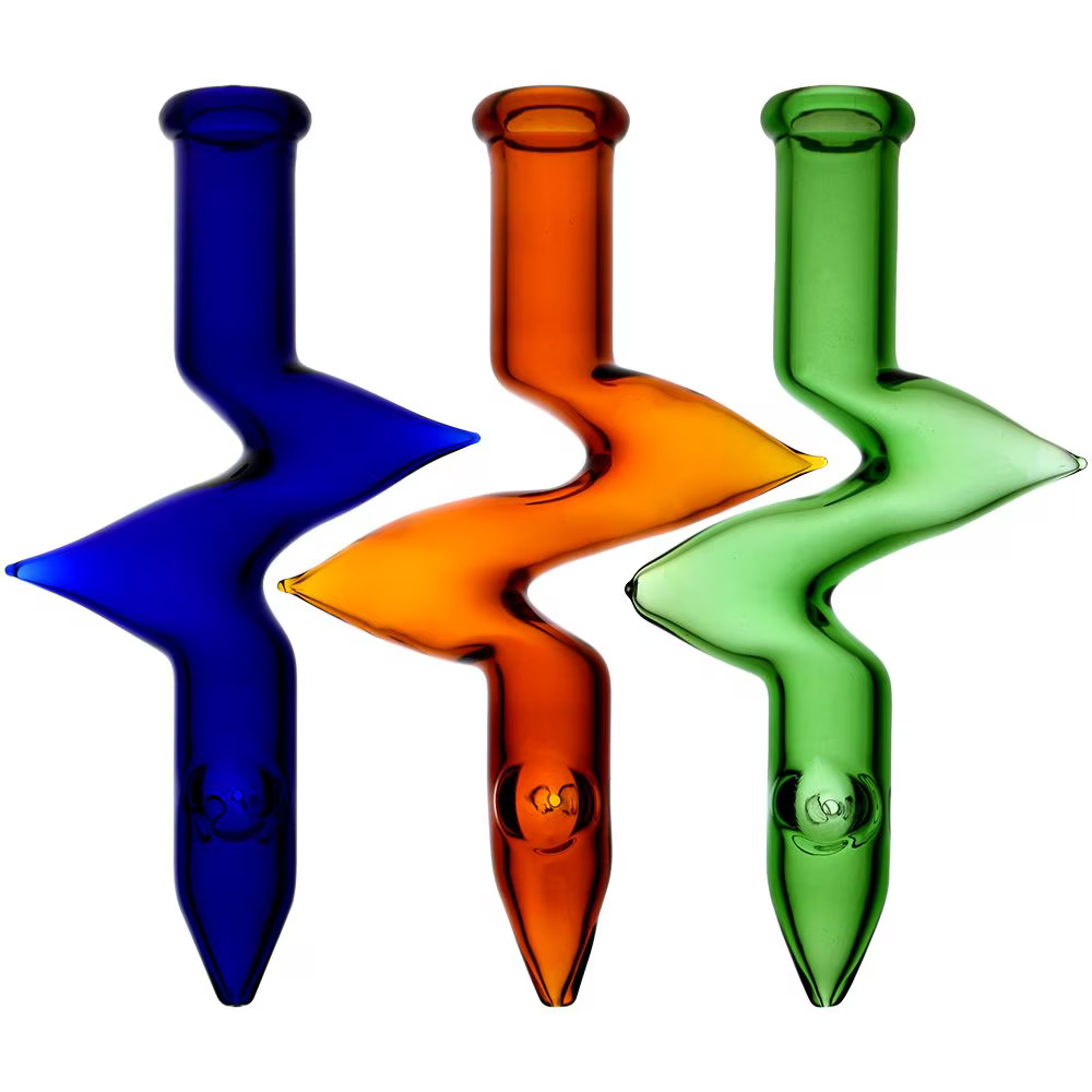 Solid Color Zig Zag Glass Steamroller Pipe | 8" | Colors Vary – DankGeek