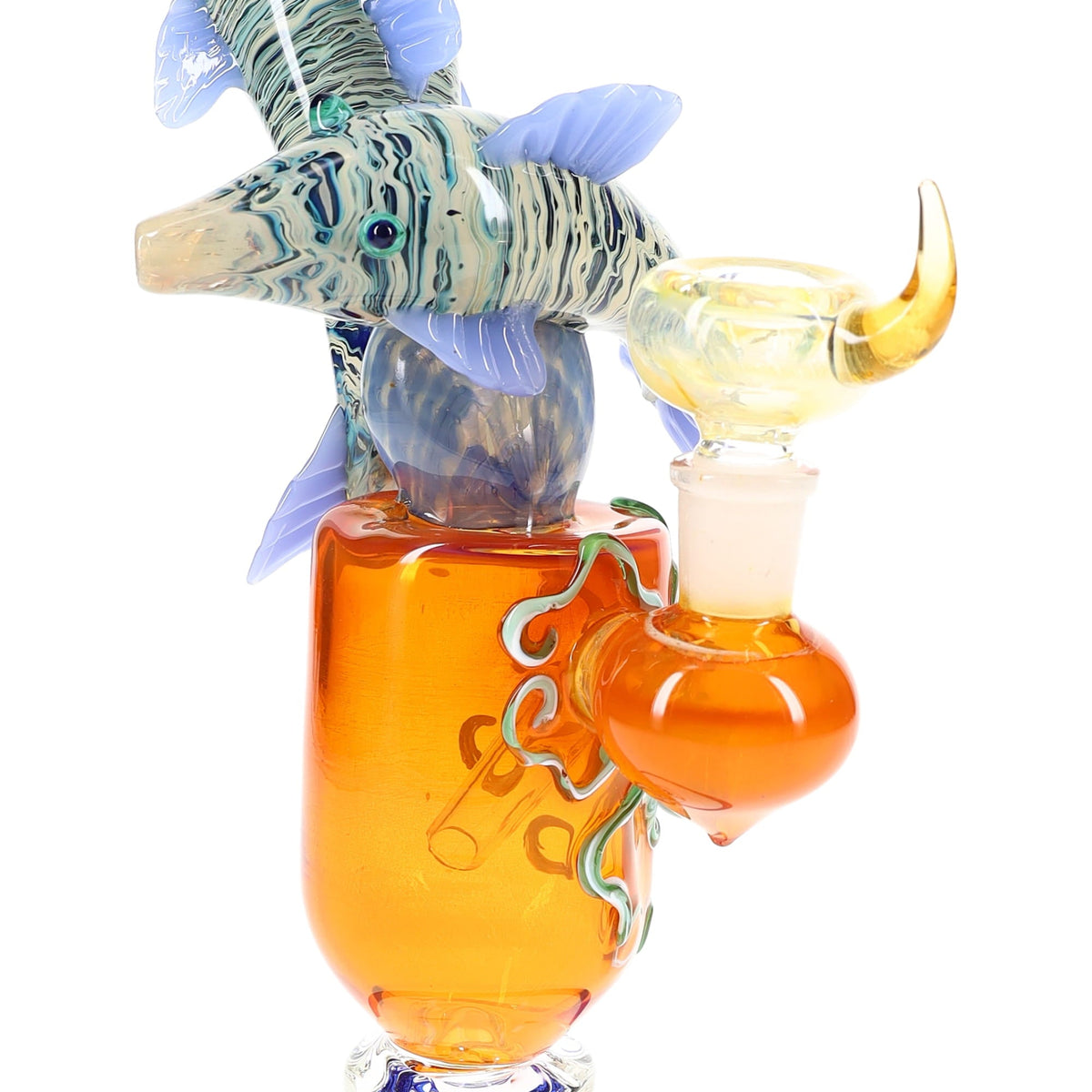 9″ Stemless Color-Changing Fume Dolphin Perc Bong – DankGeek