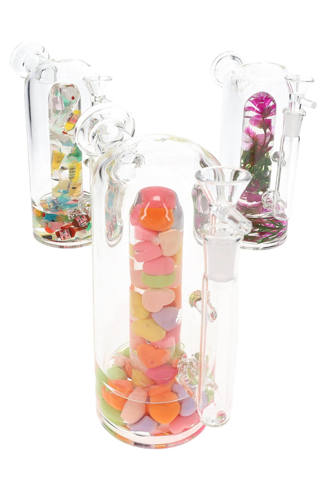 Clear Stemless Glass Bong “Mystery Capsule” – 14.5 mm – 7″ – Assorted ...