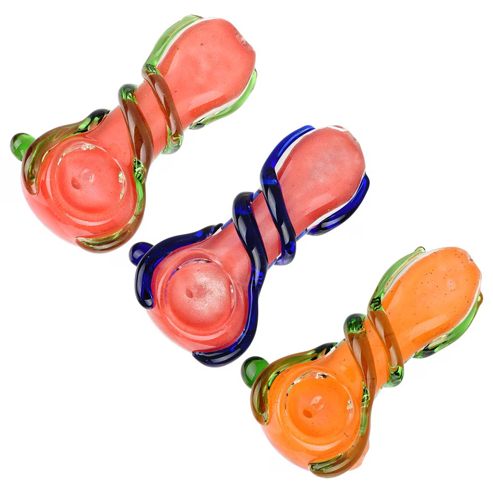 Wrapped In Fantasy Glass Spoon Pipe | 3" | Colors Vary – DankGeek