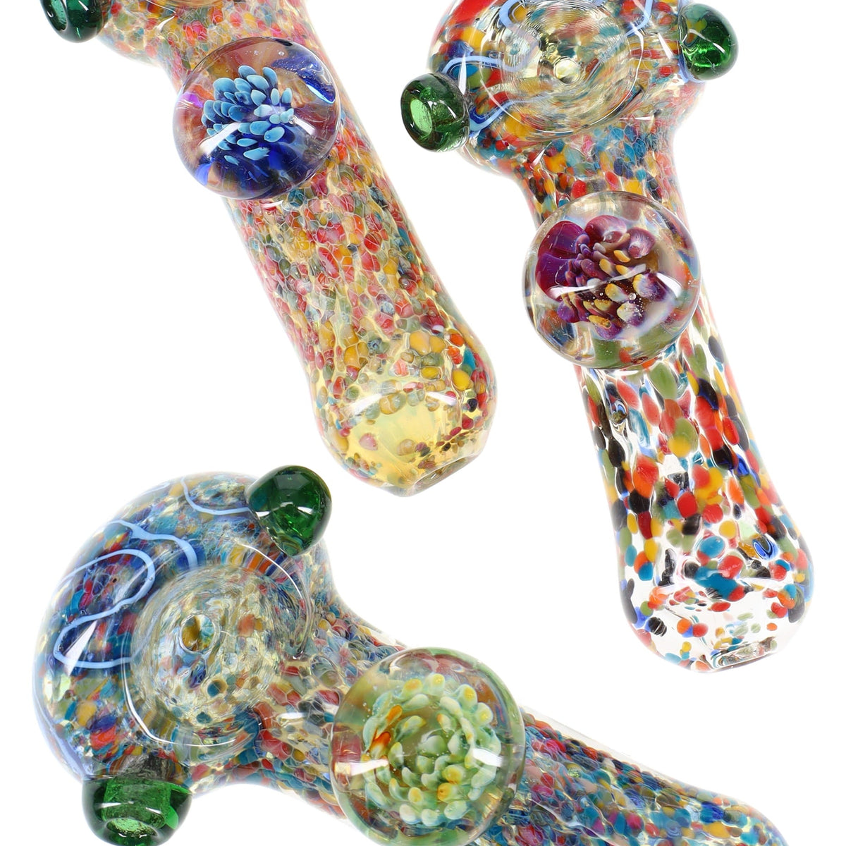 Thick Confetti Frit Color-Changing Glass Spoon Pipe “Flora Pop” – 5 ...