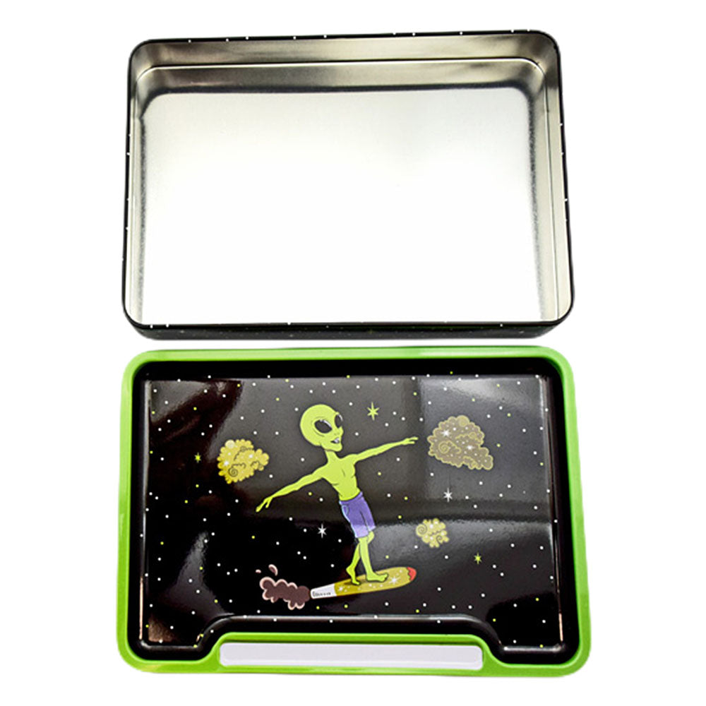 Alien Doobie Surfer Rolling Tray Box | 8" x 5.75" – DankGeek