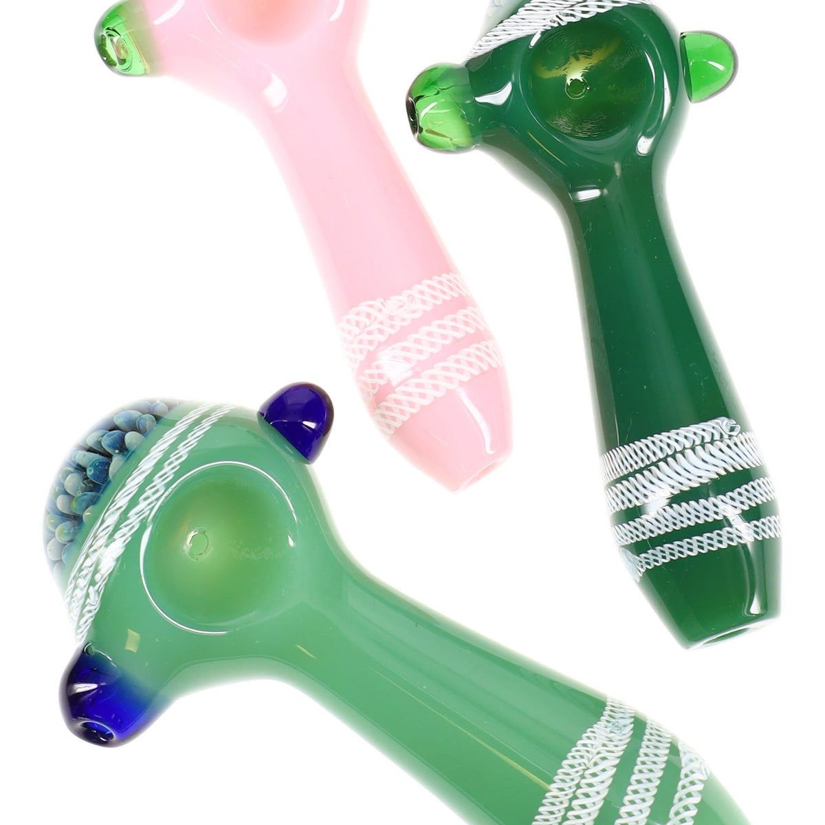 Glass Spoon Pipe “Slime Petals” – 4.5″ – Assorted Colors – DankGeek