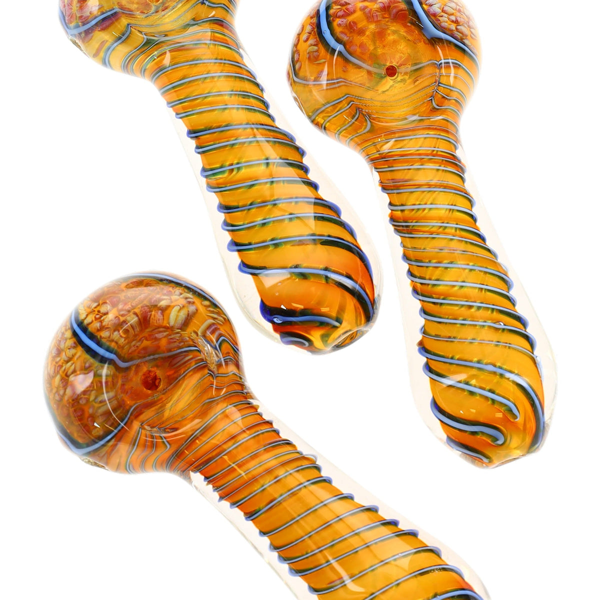 Color Changing Frit Spiral Striped Glass Hand Pipe “Twist Pop” – Assor ...