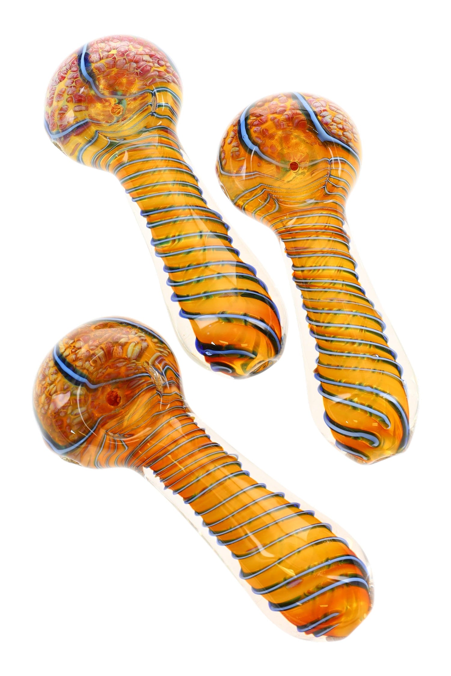 Color Changing Frit Spiral Striped Glass Hand Pipe “Twist Pop” – Assor ...
