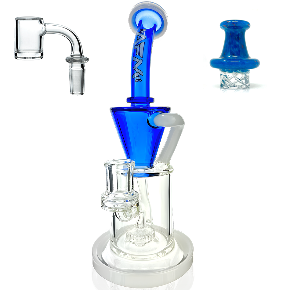 10" AFM Drain Incycler Double Color Dab Rig + Quartz Banger & Carb Cap ...