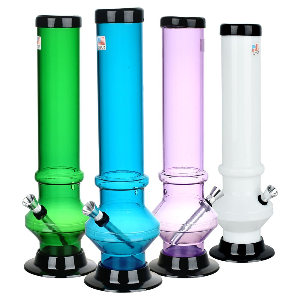 Beveled Edge Acrylic Water Pipe | 12" | Colors Vary – DankGeek