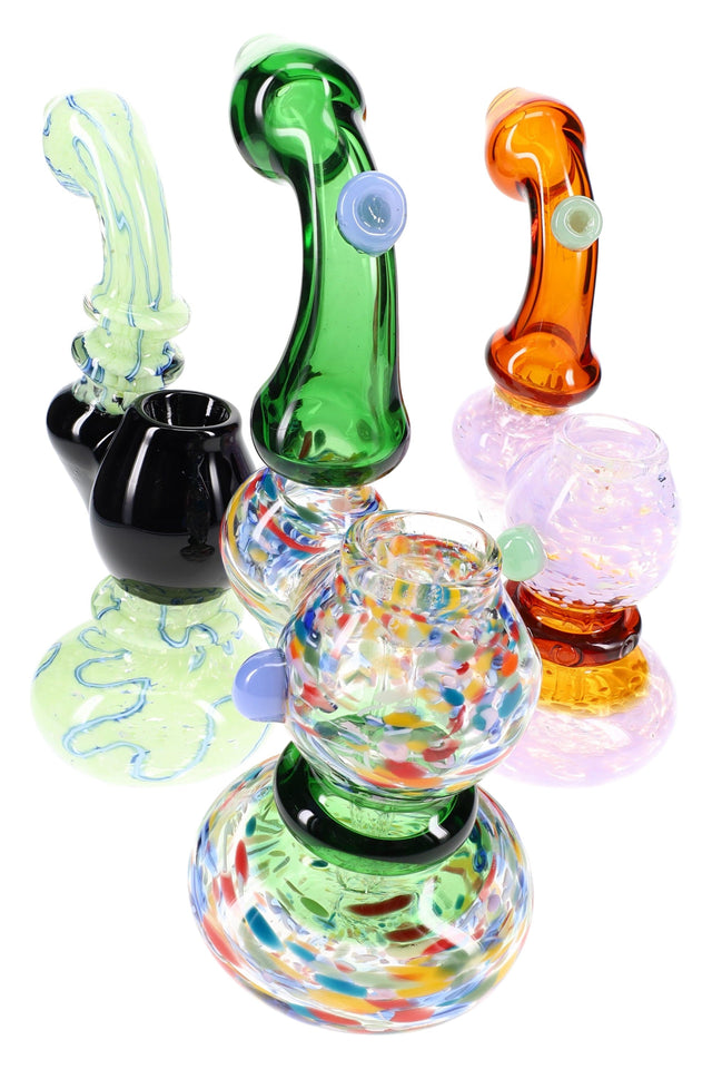 Colorful Frit Glass Sherlock Bubbler “Party Pebbles” – 7.5″ – Assorted ...