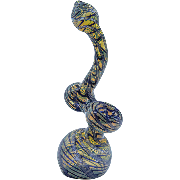 Color Raked Fumed Sherlock Bubbler Pipe (Various Colors)