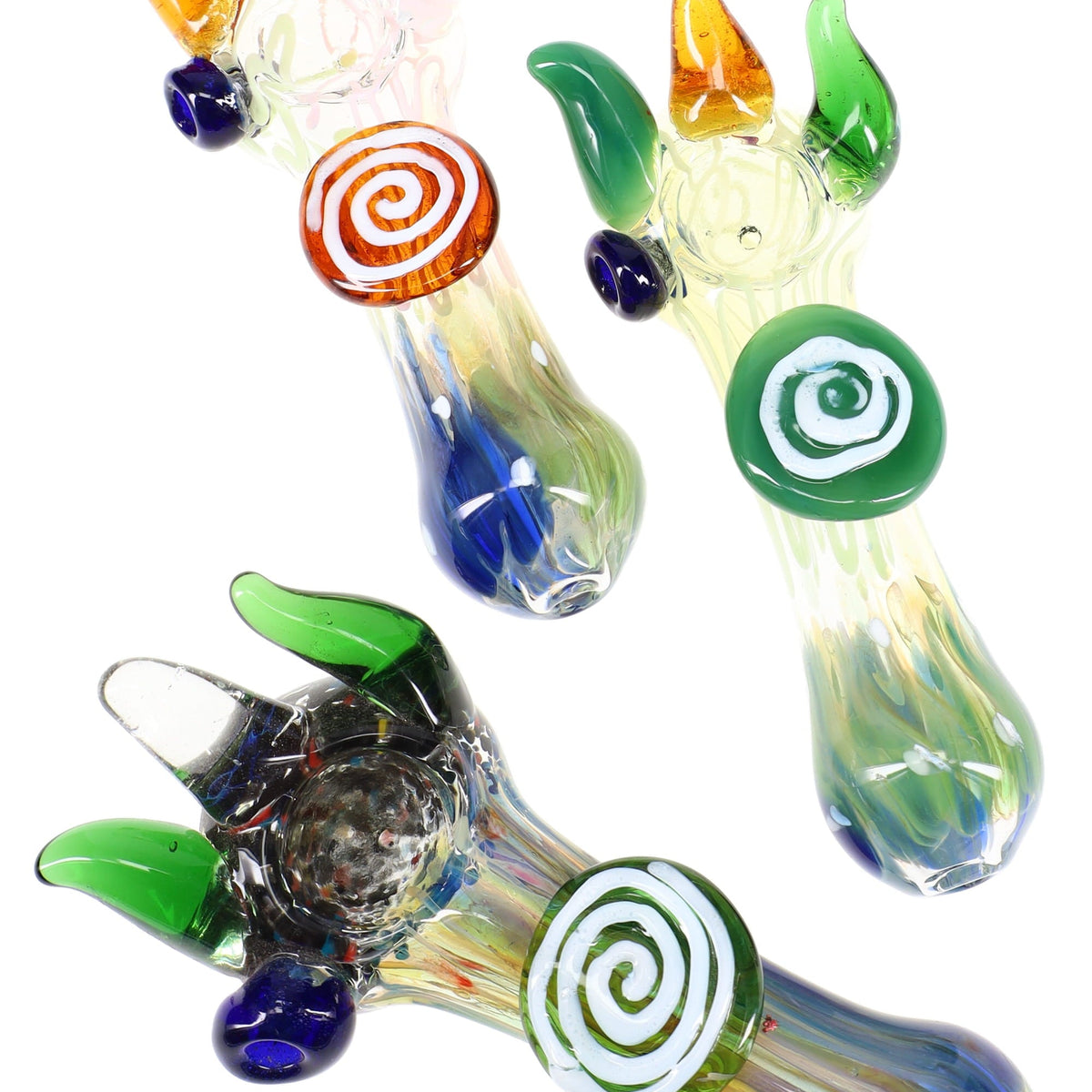 Color-Changing Silver Fumed Spiked Glass Hand Pipe “Spike Show” – 5 ...