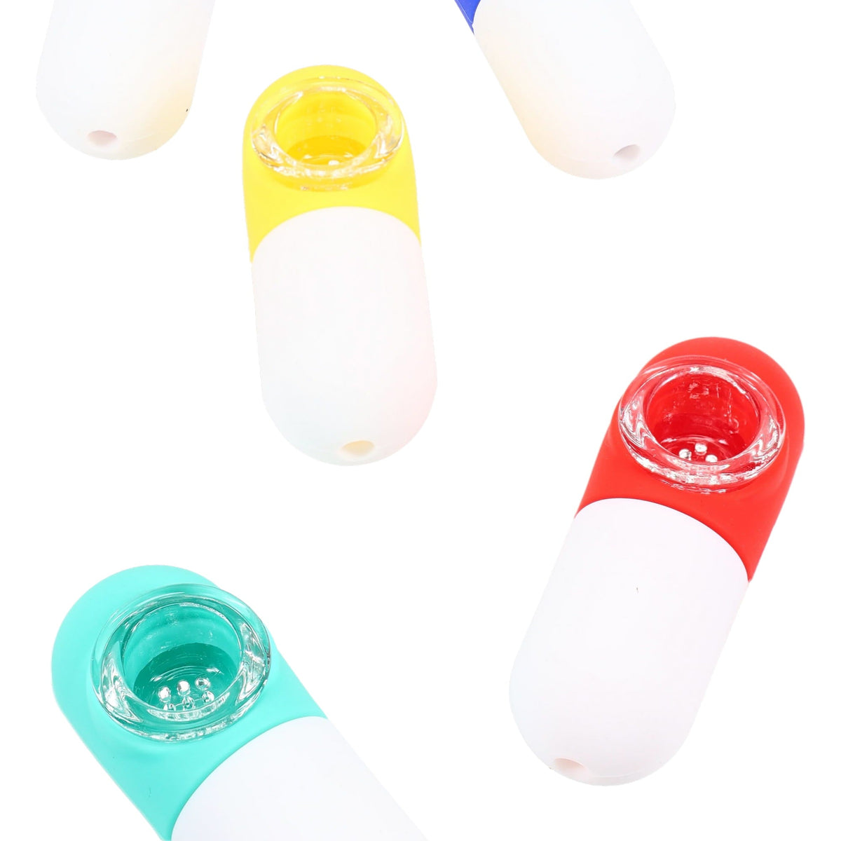 Silicone Pill Hand Pipe “Pocket Capsule” – 3″ – Glass Screen Bowl – As ...