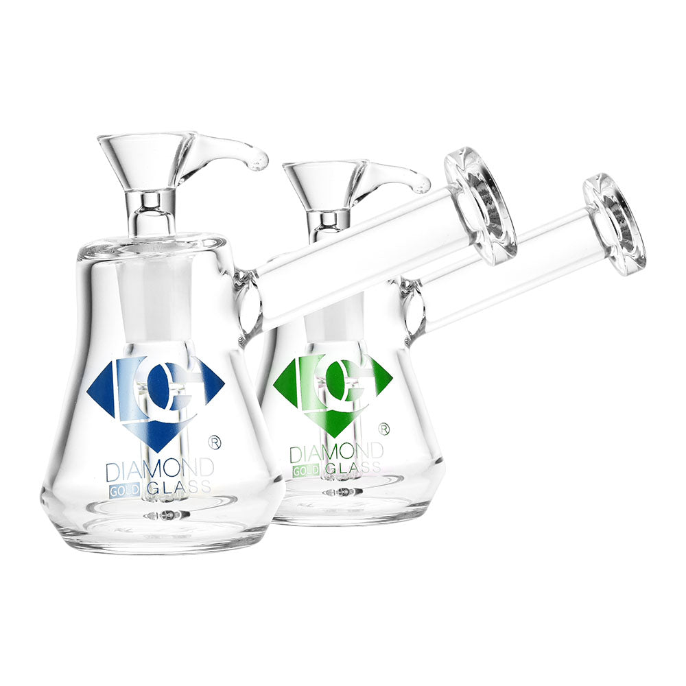 Diamond Glass Gold Mallet Water Pipe - 4"/14mm F/Clrs Vry – DankGeek