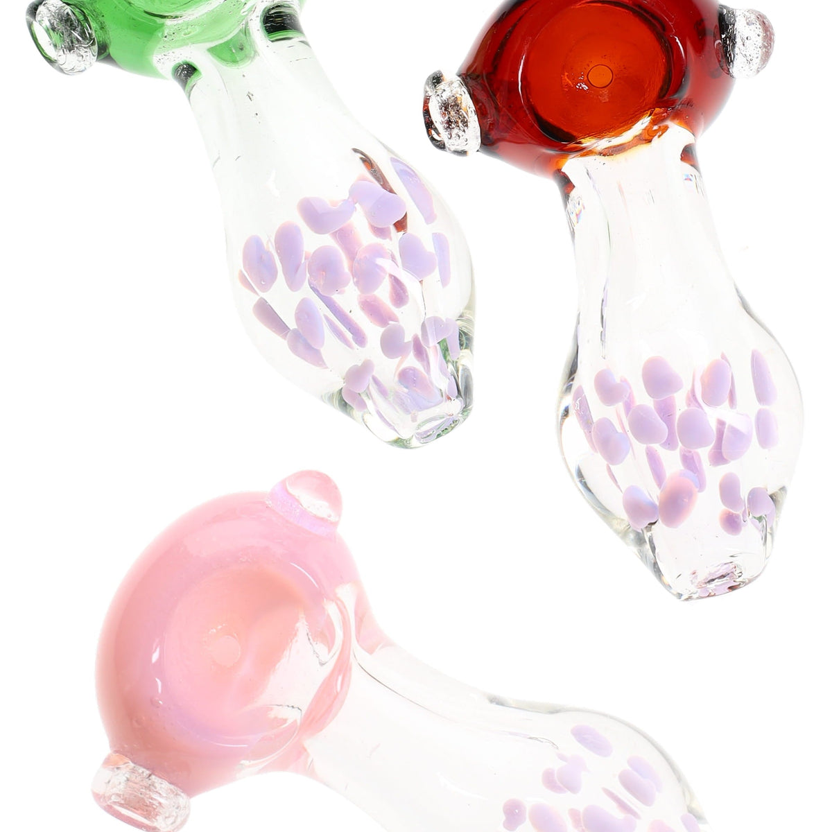 Clear Neon Dot Glass Pipe “Confetti Mini” – 3½″ – Assorted Colors ...