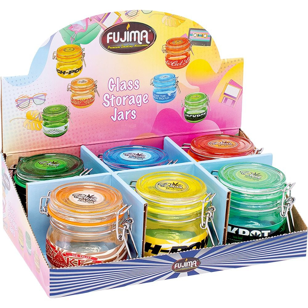 Fujima Dank Tank Latch Lid Glass Storage Jar | 150mL | Assorted Colors ...