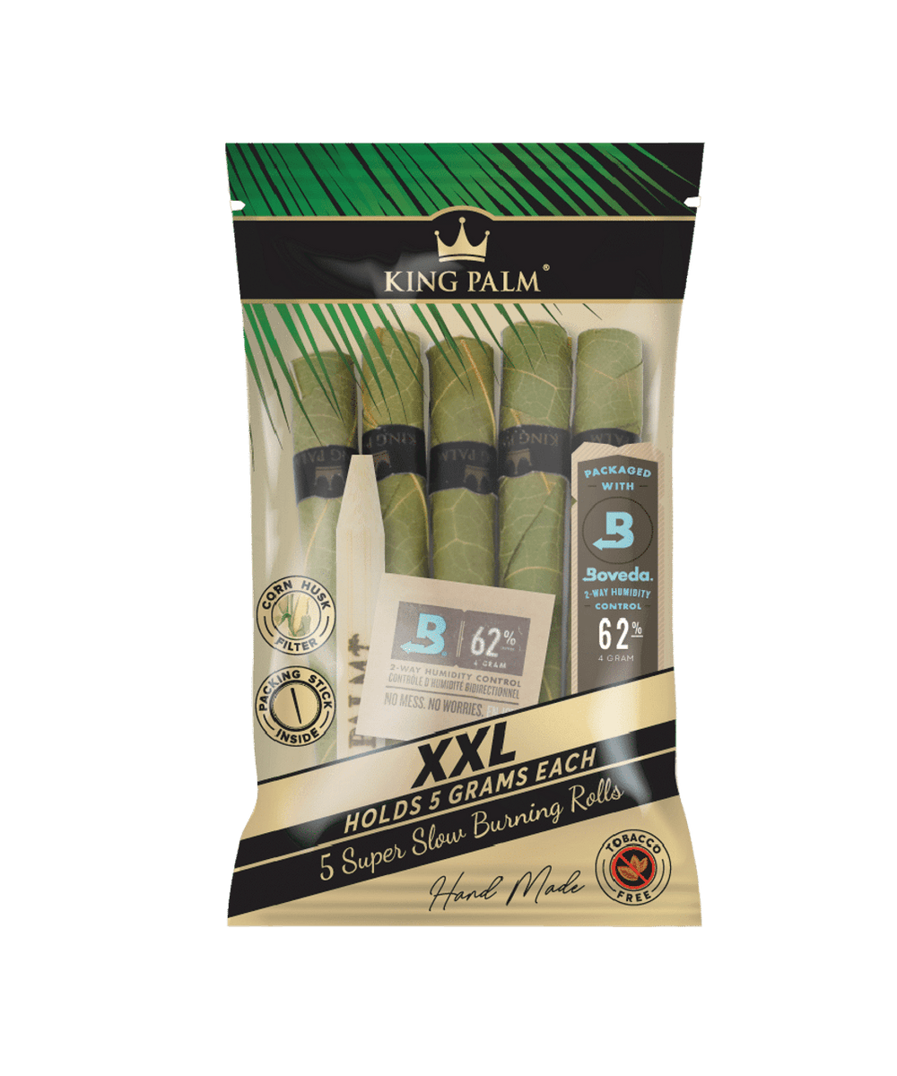 King Palm Hand Rolled Leaf - XXL Pre-Roll Cone 5pk (15 Count Display)