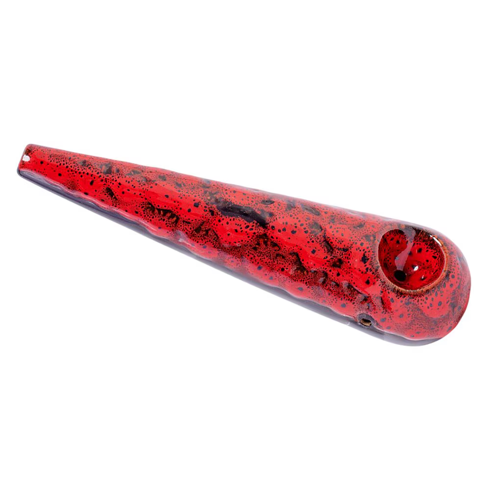 Kush RX Red Reactive Glazed Ceramic Hand Pipe | 7.5" – DankGeek
