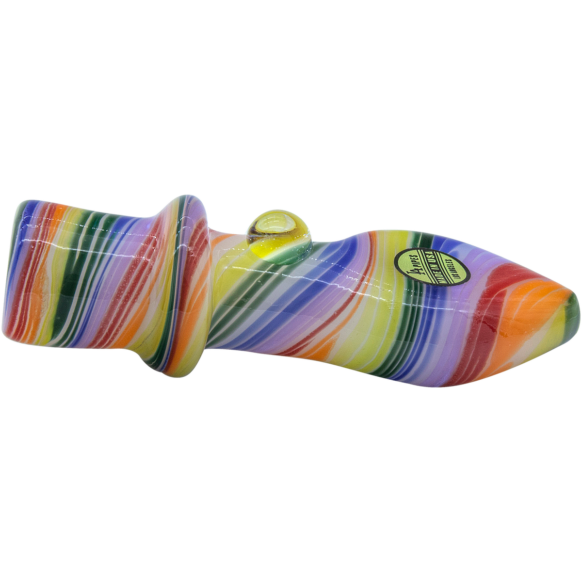 LA Pipes "Rainbow Tornado" Chillum Pipe – DankGeek