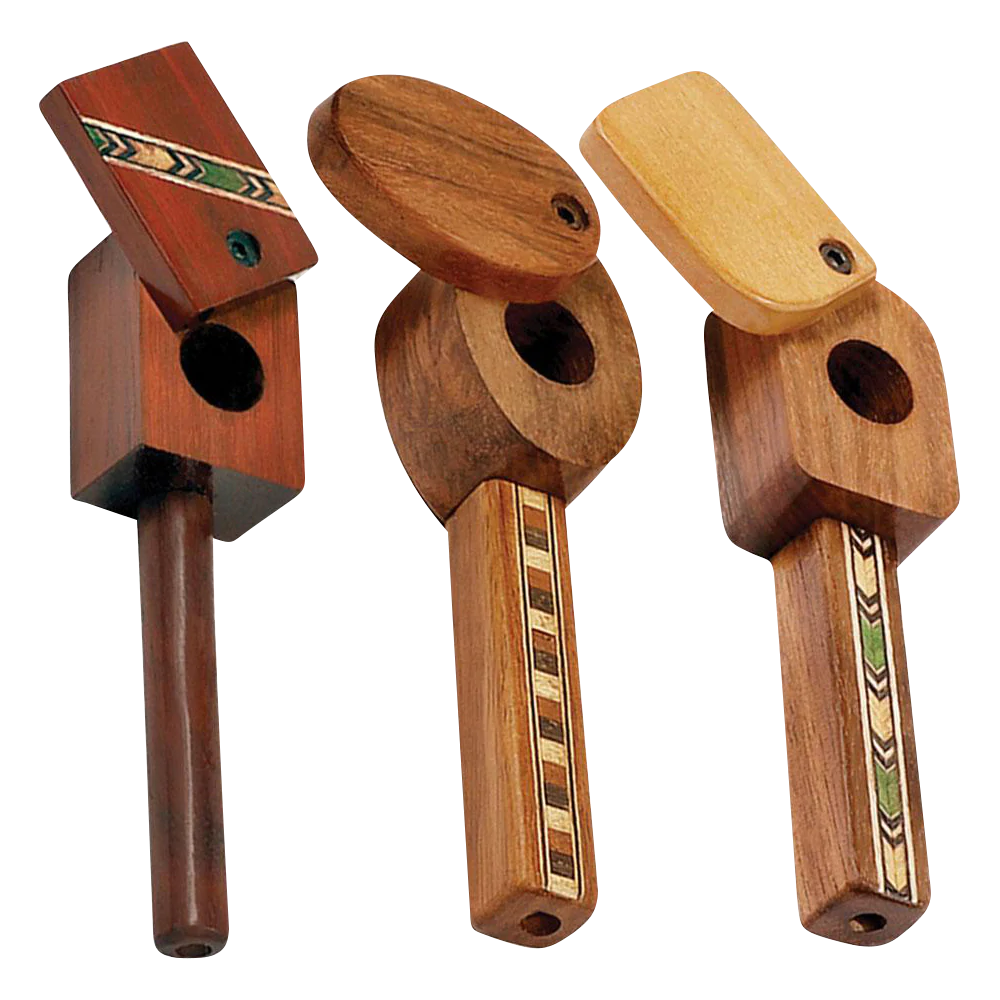 Marquee Inlaid Wood Spoon Pipe with Swivel Lid – DankGeek