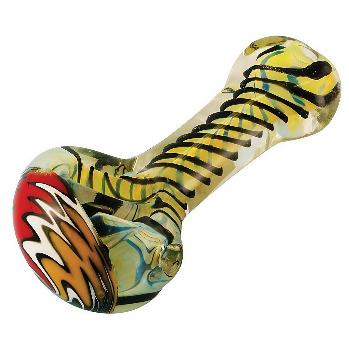 Multicolor Glass Spoon Pipe with Twists – DankGeek