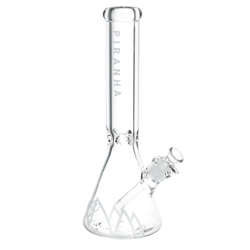 Piranha Glass Beaker Water Pipe | Clear | 13.5" | 14mm F