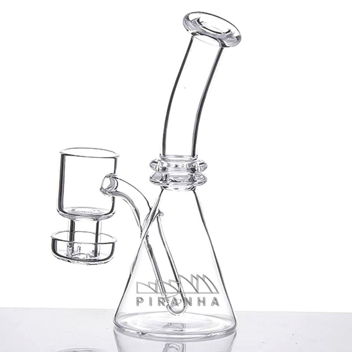 Piranha Quartz Beaker w/ Terp Vacuum Banger Nail & Carb Cap