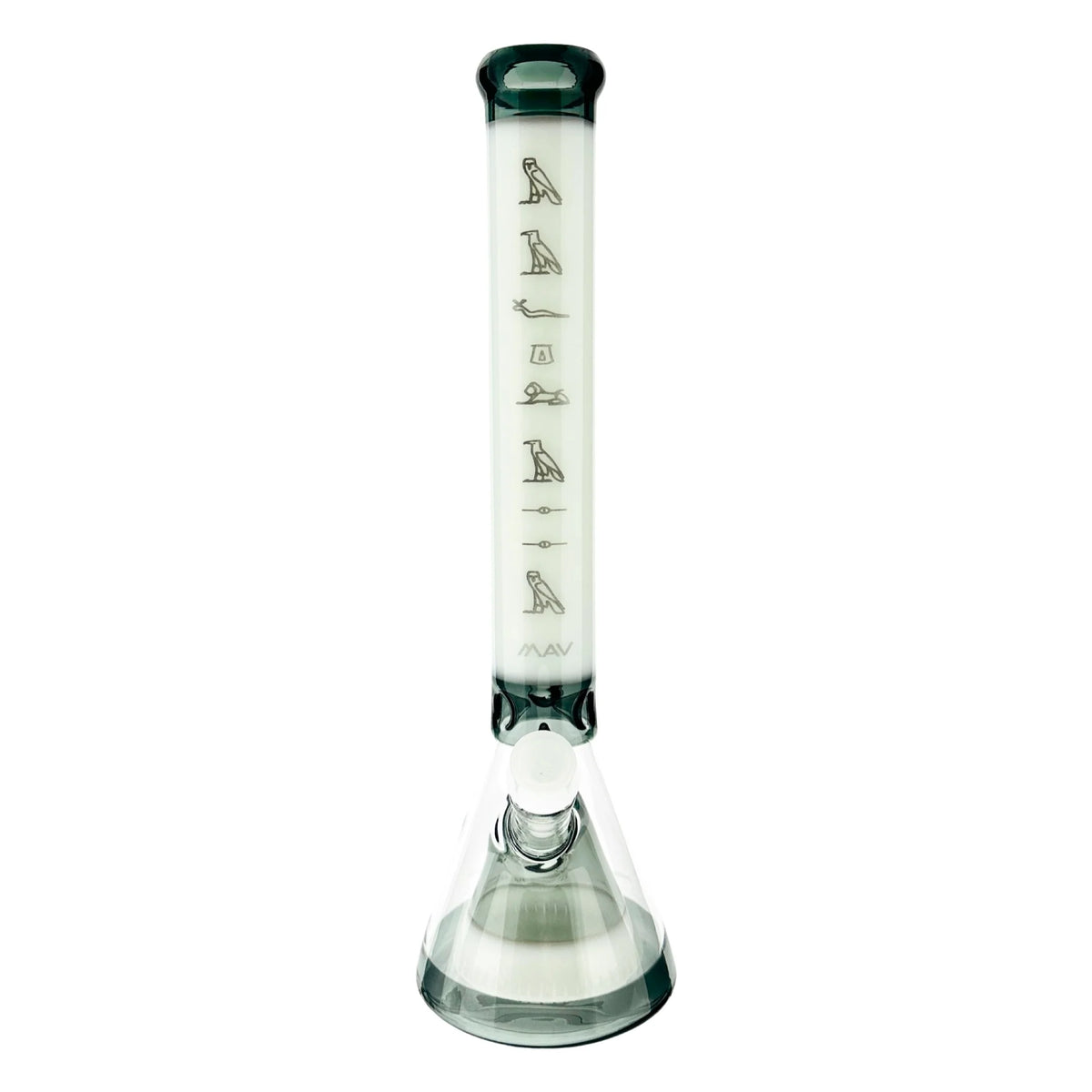MAV Glass 18" Hieroglyph Pyramid Beaker Bong with Ice Pinch & Slit Per ...