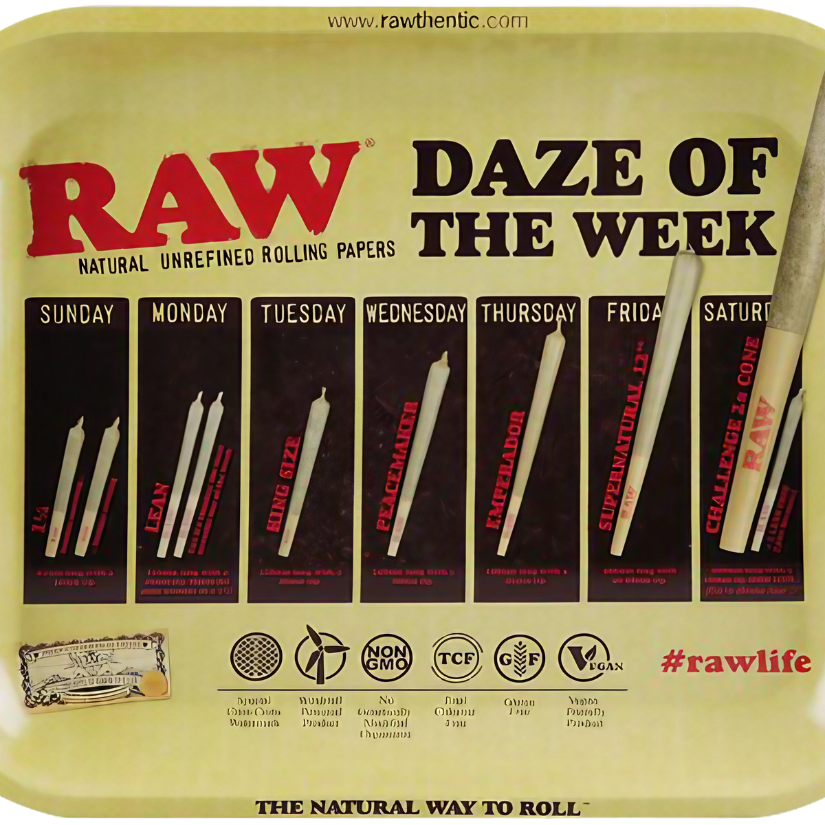 RAW "Daze of the Week" Rolling Tray