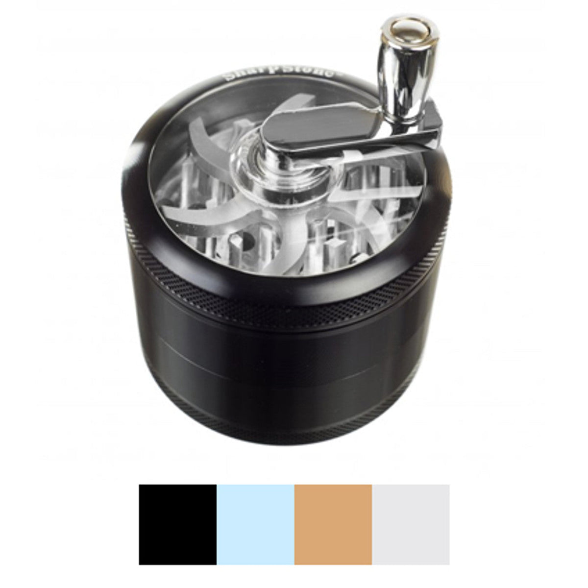 Sharpstone Reeling Handle, Glass Top Grinder 2.5" 4 Piece – DankGeek