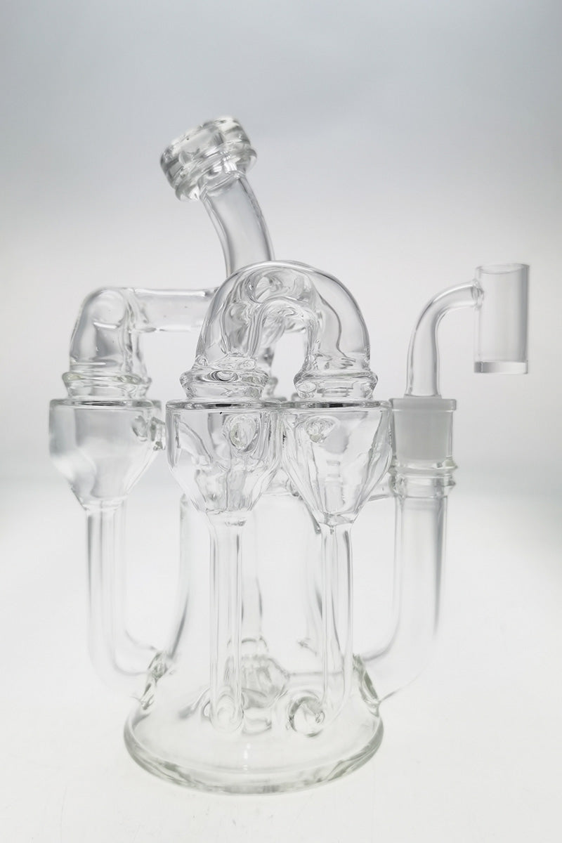 Thick Ass Glass 8" Inline Sextuple Recycler Dab Rig - 14MM Female Join ...
