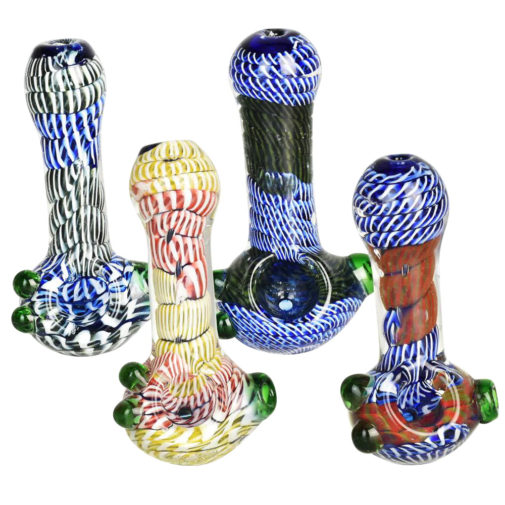 Twisted Rope Stack Spoon Pipe with Marbles – DankGeek