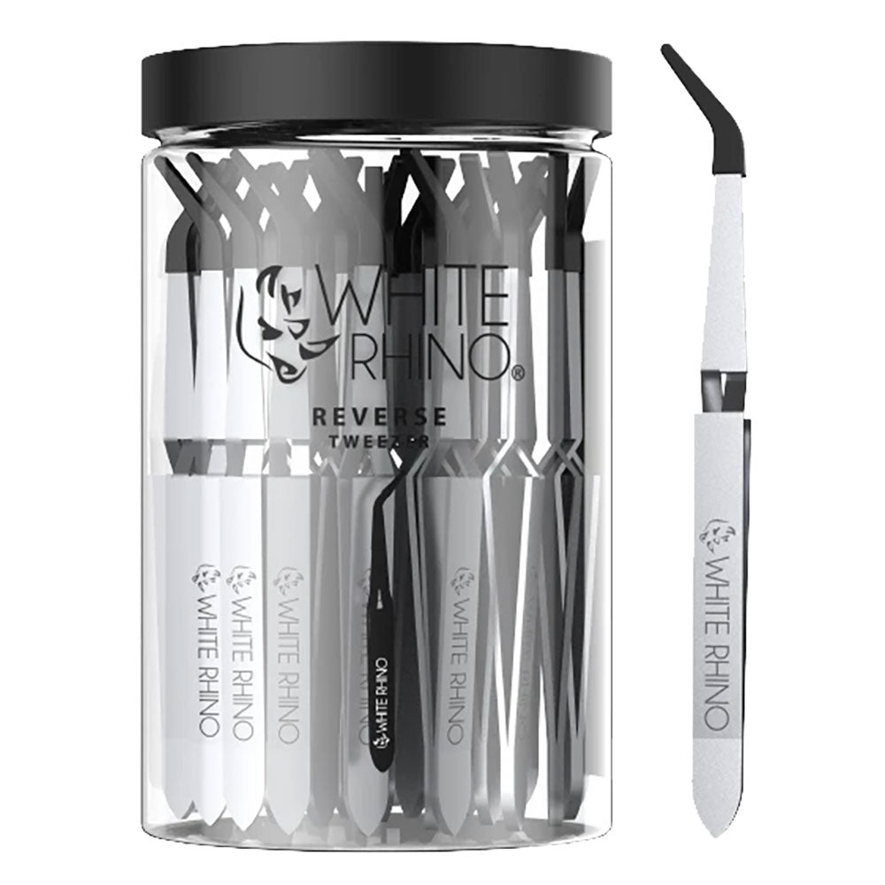 White Rhino Reverse Tweezers w/ Silicone Tip | 30pc Tub – DankGeek