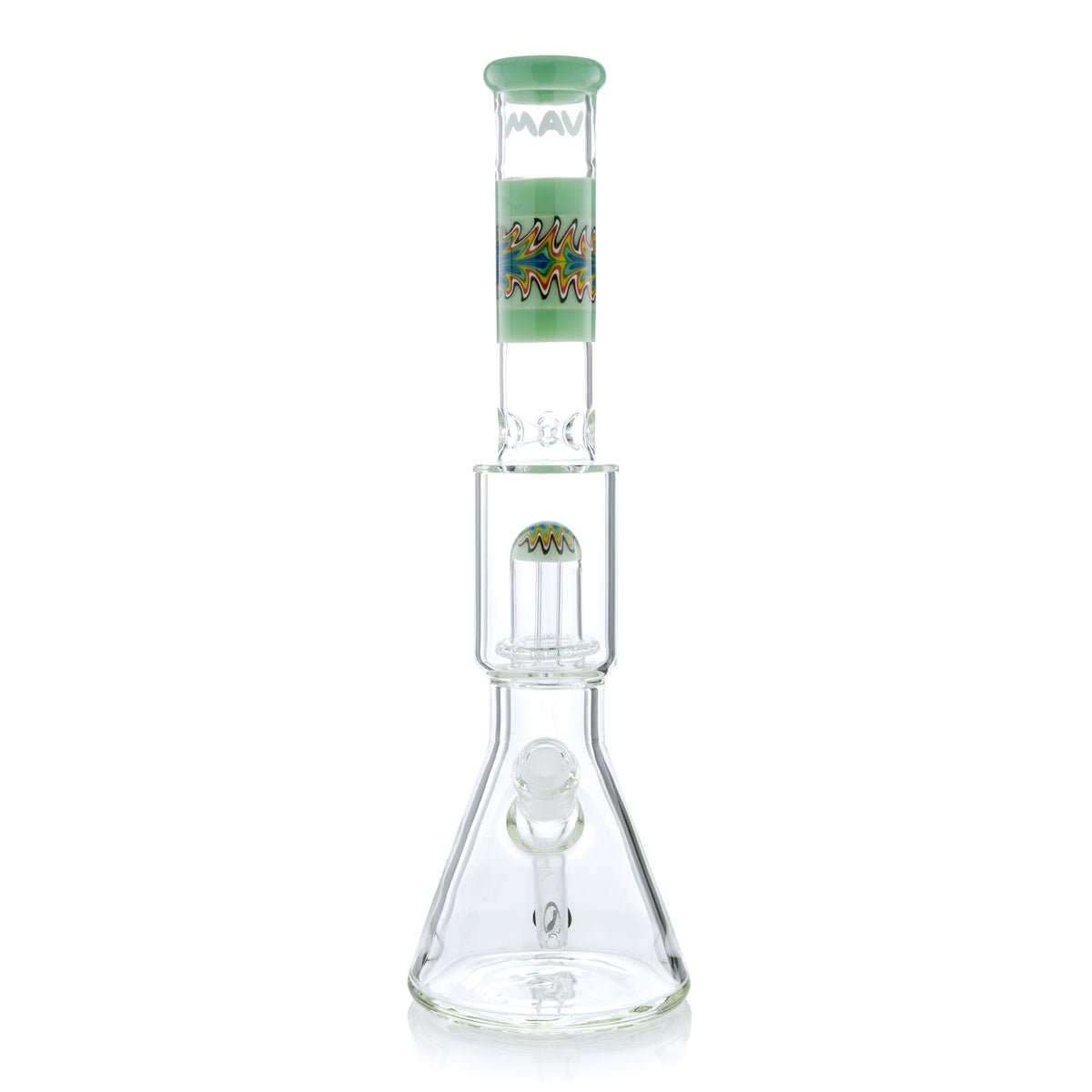 MAV Glass Wig Wag UFO Perc Wide Beaker w/ Ice Pinch & Splash Guard ...