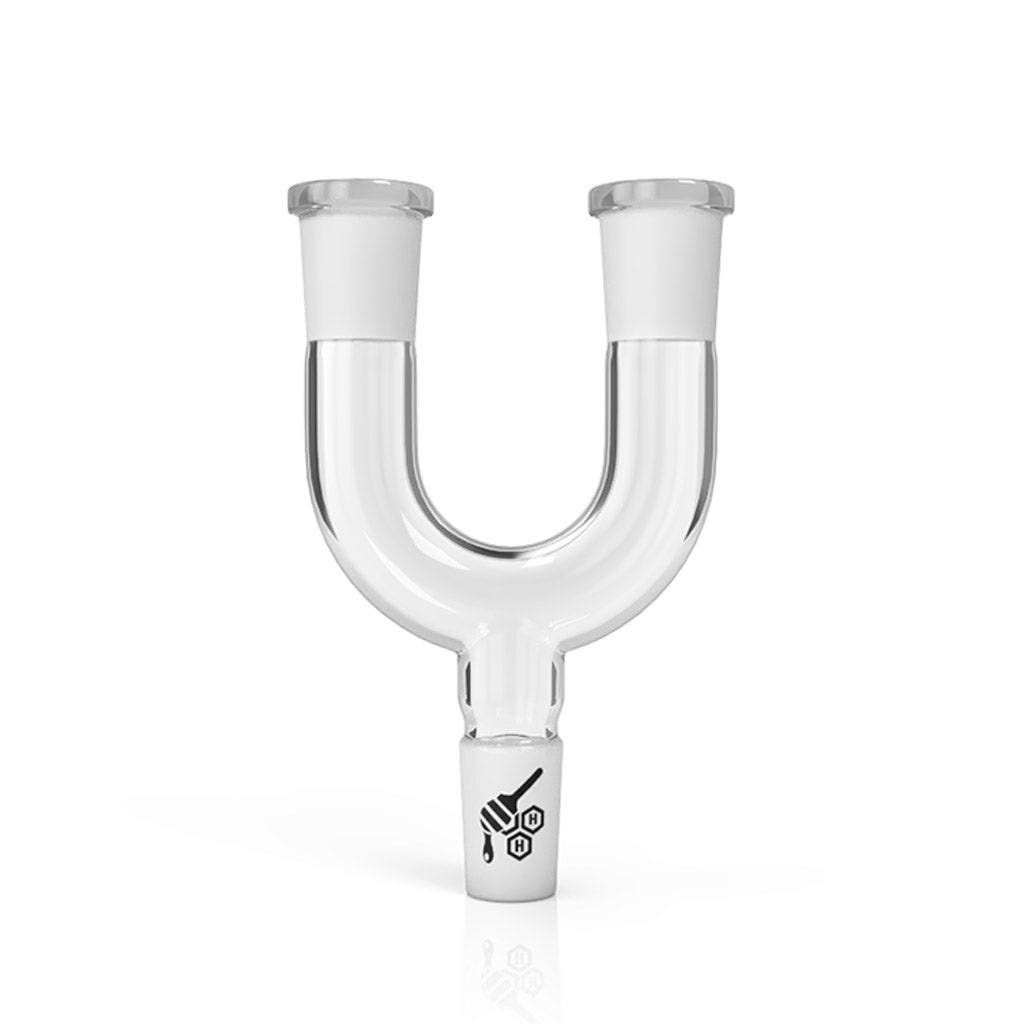 Honeybee Herb Glass Double Bowl Wishbone Adapter for Enhanced Smoking ...
